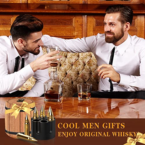 Gifts for Men, 6 pcs Golden Whiskey Stones & 6 pcs Silver Whiskey Stones, Christmas Stocking Stuffers, Cool Birthday Gift Idea for Dad Husband Brother, Bourbon Gifts for Beer Lovers & Whiskey Lovers