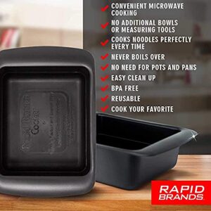 Rapid Ramen Cooker - Microwave Ramen in 3 Minutes - BPA Free and Dishwasher Safe | Perfect for Dorm, Small Kitchen, or Office (2-Pack,Black)