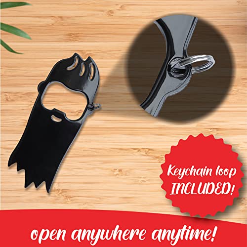 Beard Beer Bottle Opener - Stainless Steel Beer Opener - Cool Hipster Beard Design - For Bartender, Kitchen or Parties - Keychain Ring Included - Unique Stocking Stuffers Gift for Men By Jescun Kakun