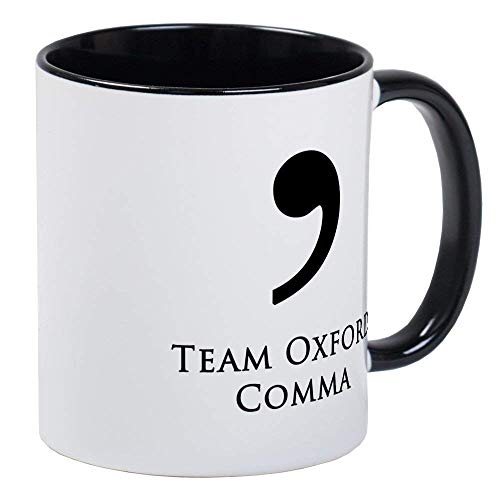 Team Oxford Comma RINGER Mug - Ceramic 11oz Coffee/Tea Cup Gift Stocking Stuffer