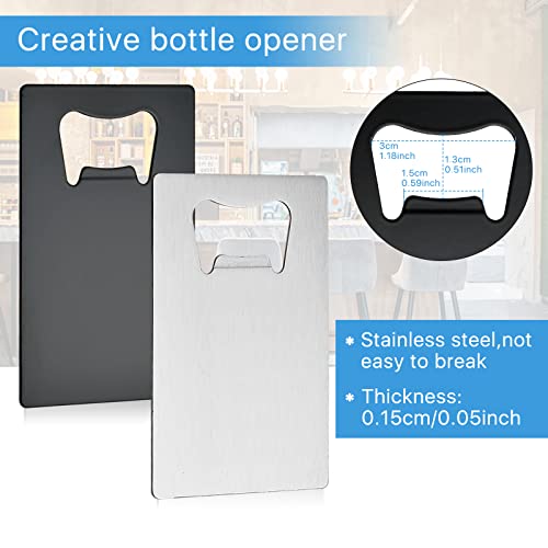 Worldity 50Pcs Credit Card Bottle Opener, Stainless Steel Beer Bottle Opener, Groomsmen Wallet Bottle Opener for Wallet and Pocket, Perfect for Wedding House Warming Party Gifts