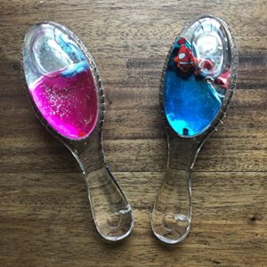 Unique Stocking Stuffer-Novelty Hair Brush for Girls and Boys - Perfect Gift for Child- with Rubber Fish,Ducks,Lady Bug Floating in Liquid- Gifts for Men, Women- Emoji, Puzzle,Birthday,Toys for Kids,