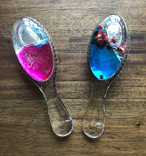 Unique Stocking Stuffer-Novelty Hair Brush for Girls and Boys - Perfect Gift for Child- with Rubber Fish,Ducks,Lady Bug Floating in Liquid- Gifts for Men, Women- Emoji, Puzzle,Birthday,Toys for Kids,