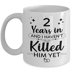 2nd Wedding Anniversary For Men Him Her Women | Gifts For 2 Years Of Marriage Party For Wife Husband Couples | 2021 | 11oz Coffee Cup Presents For Parents Mom Dad | 2 Years In