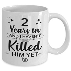 2nd Wedding Anniversary For Men Him Her Women | Gifts For 2 Years Of Marriage Party For Wife Husband Couples | 2021 | 11oz Coffee Cup Presents For Parents Mom Dad | 2 Years In