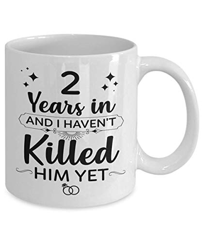 2nd Wedding Anniversary For Men Him Her Women | Gifts For 2 Years Of Marriage Party For Wife Husband Couples | 2021 | 11oz Coffee Cup Presents For Parents Mom Dad | 2 Years In