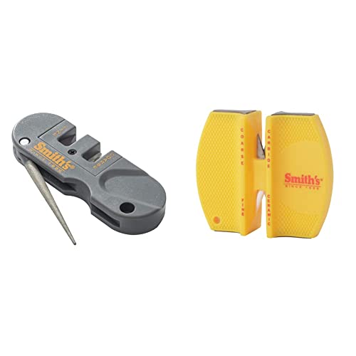 Smith's Abrasives PP1 hunting-knife-sharpeners 3.5" x 1" x 0" (Length x Width x Height & Smith's CCKS 2-Step Knife Sharpener