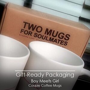 BoldLoft Catch My Love Couple Coffee Mugs-Matching Couple Mugs Set Couples Gifts for Him Gifts for Boyfriend Husband Anniversary Birthday Valentine's Day Mug Gifts for Men