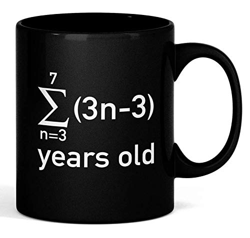 Math Equation 60th Birthday 60 Years Old 11 oz Black Mug - Unique Novelty Ceramic Coffee Cup And Present For Geek Nerd Algebra and Science Lover - Perfect Christmas and B Day Gift For Men and Women