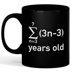 Math Equation 60th Birthday 60 Years Old 11 oz Black Mug - Unique Novelty Ceramic Coffee Cup And Present For Geek Nerd Algebra and Science Lover - Perfect Christmas and B Day Gift For Men and Women