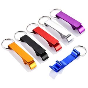 6pcs colorful mcyye beer bottle openers, premium metal keychain bottle opener, beverage bottle opener for men, women, small and practical, easy to carry, open the lids of beer bottle easily