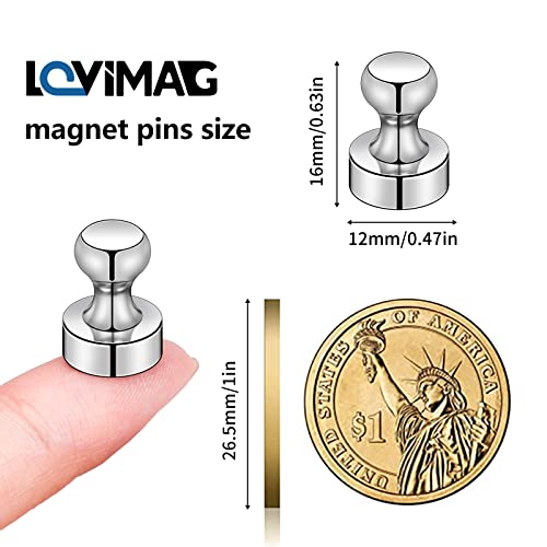 LOVIMAG Strong Magnets for Whiteboard, Fridge Magnet, Refrigerator Magnets, Small Push Pin Magnets for Whiteboard, Fridge, Office, Classroom and Map Magnets, Pack of 20