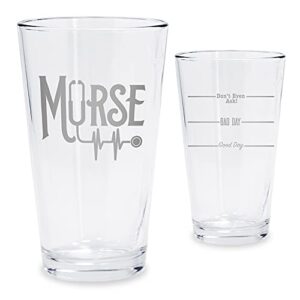 Bad Bananas Male Nurse Gift - Murse 16 oz Pint Beer Glass - Funny Father's Day Nursing Gift Ideas For Men Coworkers - Male Nurse Gifts