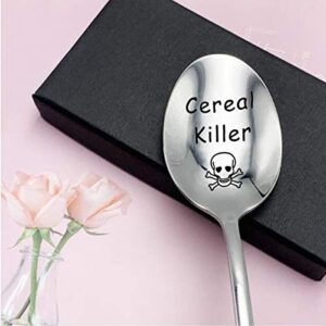 Cereal Killer - Funny Fathers Gifts - Dad Gifts from Son - Laser Engraved Cereal Killer Spoon - Stainless Steel Spoon - Cute Cereal Lovers Gifts for Dad Who Wants Nothing