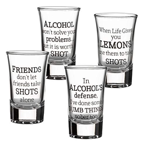 Lillian Rose Party Shot Glasses Set of 4, 4 Count (Pack of 1), Clear