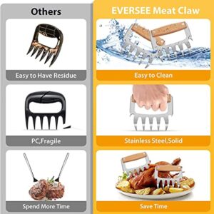 Meat Claws For Shredding - BBQ Grill Claws Stainless Steel Pulled Pork Chicken Shredder Claws Tool Metal Cooking Smoker Accessories Barbecue Birthday Gifts Ideas For Men Women Dad BBQ Enthusiasts