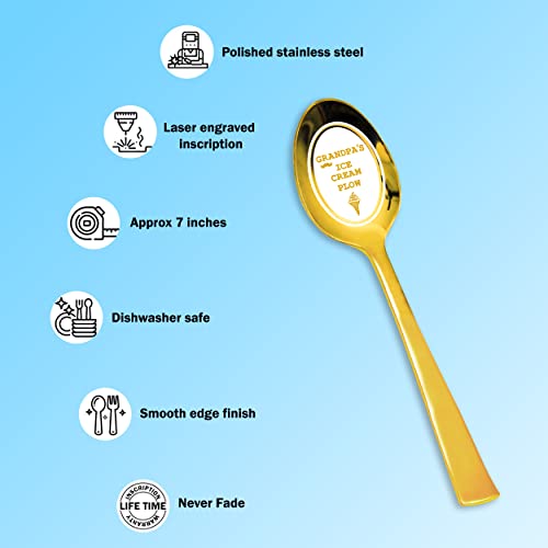 Grandpa's Ice Cream Plow Spoon - (Gold)