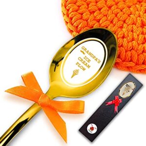 Grandpa's Ice Cream Plow Spoon - (Gold)