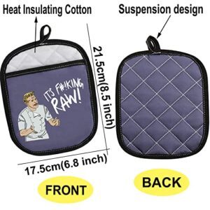 WZMPA Funny Cooking TV Show Pot Holders TV Show Fans Gift TV Show Oven Mitts It's Raw Kitchen Oven Glove BBQ Gloves for Friend Family (It's Raw Holder)