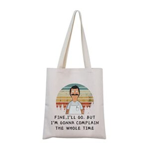 tsotmo cartoon tv show merchandise gifts bob belcher tote bag gift tina & louise tote bag gift couple gift burgers style tote bag gift for bob’s fans (complain canvas)