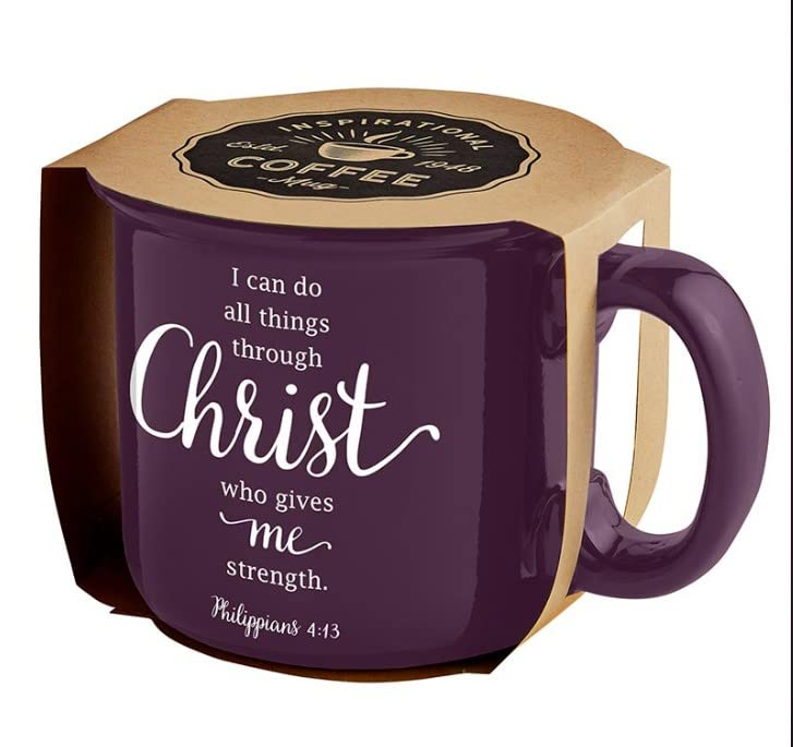 I Can Do All Things through Christ Philippians 4:13 Coffee Mug with Gift Band 13 ounce Stoneware (L0454)