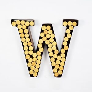 Wine Cork Holder Letter W | Wine Corks | Flowers | Metal Wooden Finished | Wall Art | Holidays | Home Kitchen Storage | Housewarming | Engagement | Bridal |