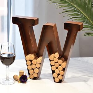 Wine Cork Holder Letter W | Wine Corks | Flowers | Metal Wooden Finished | Wall Art | Holidays | Home Kitchen Storage | Housewarming | Engagement | Bridal |