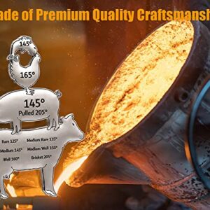 2023 Upgraded Meat Temperature Metal Magnet&Chart with Internal Temperatures Cooking Time,BBQ Smoking Meat Accessories Grilling Gifts for Smoker Men Dad Unique,Cute Meat Tempe Guide Magnet Decor