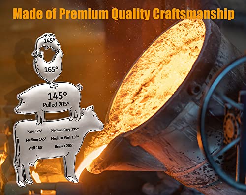 2023 Upgraded Meat Temperature Metal Magnet&Chart with Internal Temperatures Cooking Time,BBQ Smoking Meat Accessories Grilling Gifts for Smoker Men Dad Unique,Cute Meat Tempe Guide Magnet Decor