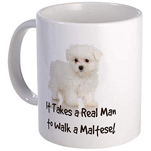 Real Men Walk Maltese Mug - Ceramic 11oz Coffee/Tea Cup Gift Stocking Stuffer