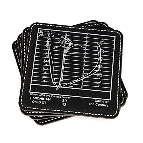 Greatest Ohio State Football Plays: Leatherette Coasters (Set of 4) | Best Gift Idea for Sports Lovers | Ohio State Historic Moments Gifts