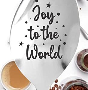 Joy To The World | Gift For Christmas for Wife/Husband/Girlfriend/Boyfriend/Friends/Mom/Dad | Christmas Stocking Stuffer | Stainless Steel Engraved 7 inches Teaspoon