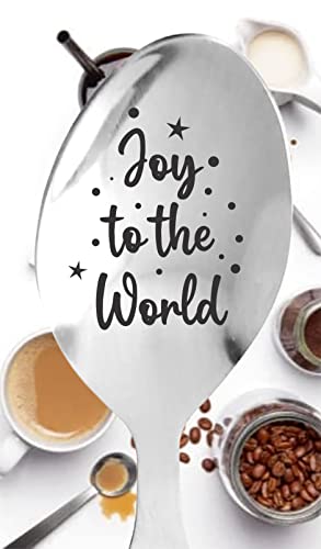 Joy To The World | Gift For Christmas for Wife/Husband/Girlfriend/Boyfriend/Friends/Mom/Dad | Christmas Stocking Stuffer | Stainless Steel Engraved 7 inches Teaspoon