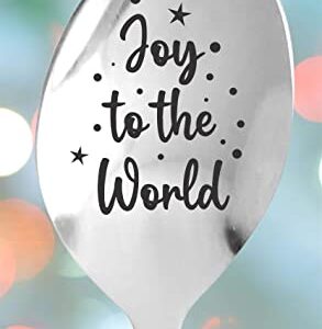 Joy To The World | Gift For Christmas for Wife/Husband/Girlfriend/Boyfriend/Friends/Mom/Dad | Christmas Stocking Stuffer | Stainless Steel Engraved 7 inches Teaspoon