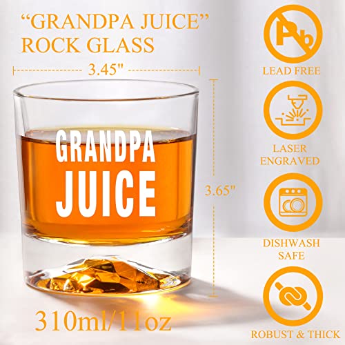 PONPUR Grandpa Juice Whiskey Glass & Old Lives Matter Whiskey Glass, Christmas Stocking Stuffers For Grandpa Grandfather, The Men Who Are Grandpa Grandfather