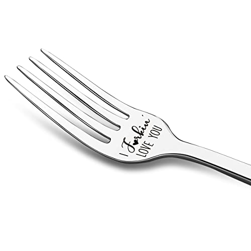 Funny I Forkin' Love You Fork Engraved Stainless Steel, Romatic Gifts for Men Women Boyfriend Girlfriend Couples, Best Forks Gifts Idea for Birthday Thanksgiving Christmas