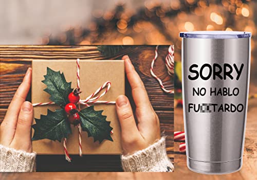 Funny Mug Gifts for Men.Sorry No Hablo Sarcastic Novelty Cup Joke Great Gag Gift Idea Tumbler for Men Women Office Work Adult Humor Employee Boss Coworkers(20oz Stainless Steel)