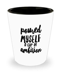 funny poured myself a of ambition shot glass unique ceramic novelty idea 1.4 oz birthday stocking stuffer