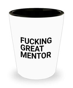 best mentor fucking great mentor shot glass unique ceramic funnyand sarcasm 1.4 oz birthday stocking stuffer