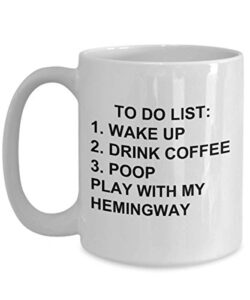 hemingway mug for animal lovers to do list funny coffee mug tea cup gag mug for men women