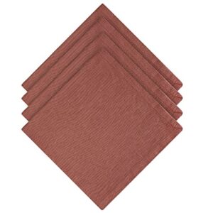 Sunday Path 100% Pure French Linen Dinner Napkins, Set of 4, 18" x 18", Reusable & Machine Washable, Natural Flax Cloth Napkin, Handmade with Mitered Corners, Gift Choice | Brick Red