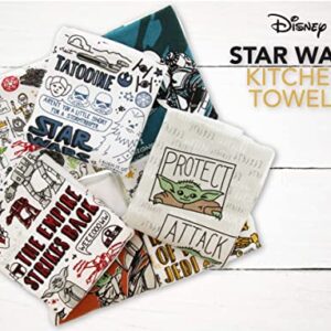 Disney Star Wars The Mandalorian 100% Cotton Kitchen Towels – Set of 2 Towels – Perfect for Drying Dishes and Hands – Machine Washable Kitchen Towel Set – 16" x 26" – Wherever He Goes, I Go