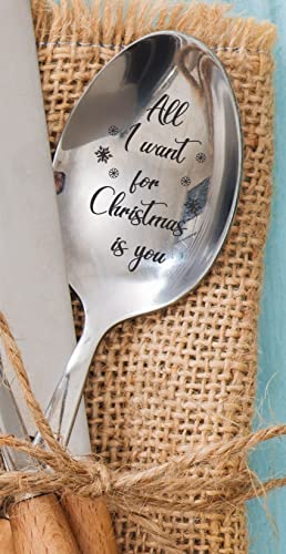 All I want for Christmas is You Engraved Spoon Gift For Christmas | Christmas Stocking Stuffer | Stainless Steel 7 inches Teaspoon