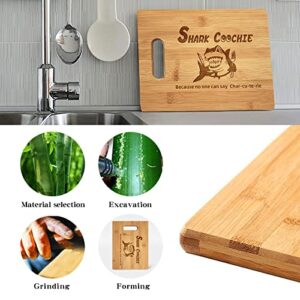 Shark Coochie Charcuterie Board,Because No One Can Say Charcuterie Shark Coochie Charcuterie Board, Handmade Bamboo Shark Coochie Cutting Board/Laser Engraved, (Shark B, 13'')