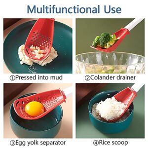 Multifunctional Cooking Spoon Strainers - Strainers for Kitchen Tools Small Silicone Spatula Spoon - Heat-resistant, for Cooking, Draining, Mashing, Grating (Color mixing)