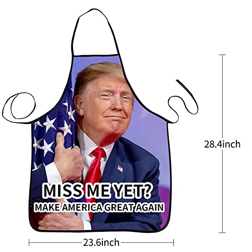 BBQ Funny Cooking Apron for Men, Women, Chef Cooking Aprons Picnic Birthday Gift for Dad, Mom, Friends (Black - MISS ME YET)