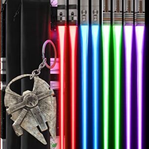 LIGHTSABER CHOPSTICKS LIGHT UP STAR WARS CHOPSTICK LED Glowing Light Saber Chop Sticks REUSABLE Sushi Sabers Cool Fun Geeky STARWARS Chop Stick Set 4 PAIRS FREE Keychain Bottle Opener & Pouch Gift Box