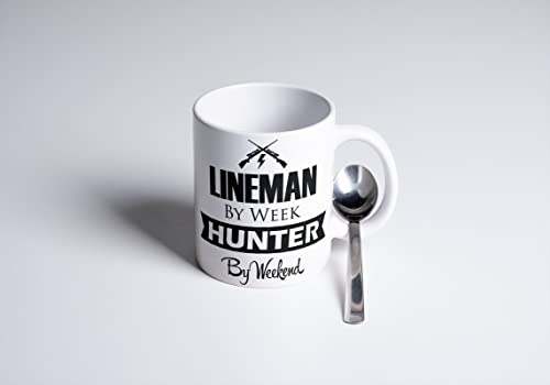 Lineman By Week Hunter By Weekend|Great Gift Idea|11 Ounce Ceramic Coffee Mug|M10076