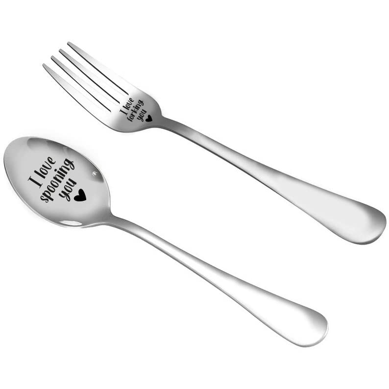 Couple I Love Forking You Fork I love spooning you engraved spoon, Funny Engraved Fork and spoon , Stainless Steel Table Forks, Gifts for Boyfriend, Girlfriend, Husband, Wife, Wedding, Anniversary