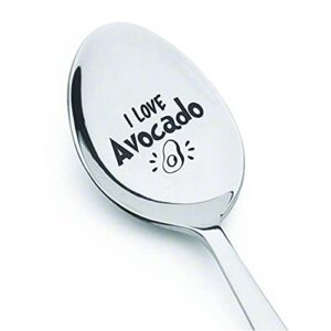 avocado lover gift, girlfriend funny avocado lover gift avocado gift | gift for wife from husband | son gift | vegan gift for men women – i love avocado engraved teaspoon gift – 7 inch